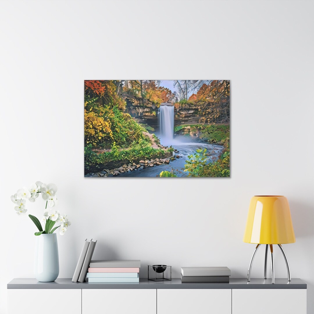 Minnesota Printable Art, Minnehaha Falls Landscape, Minnesota Art Print ...