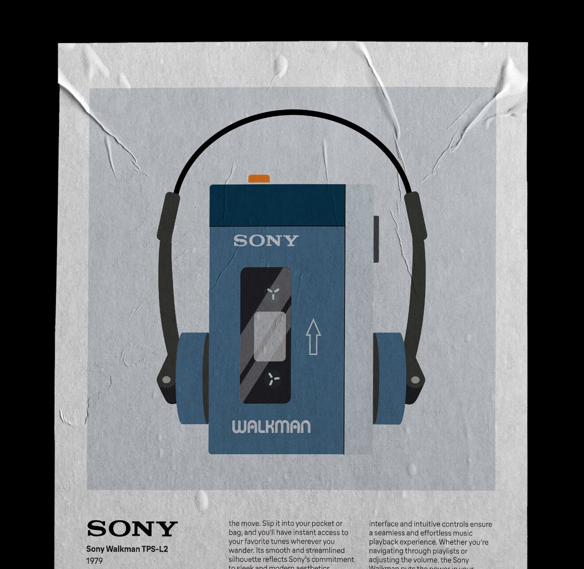 Sony Walkman TPS-L2 Poster, Braun Print, Braun Wall Art, Dieter Rams ...