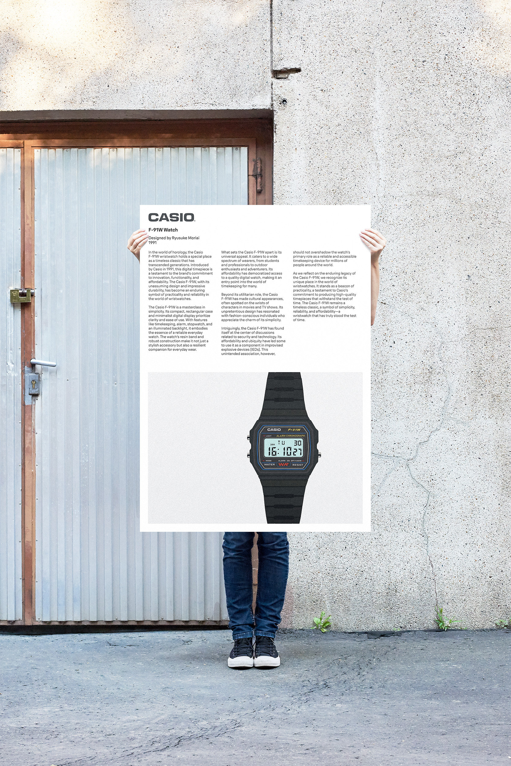 Casio F91W Watch Digital Poster, Braun Print, Braun Wall Art, Dieter ...