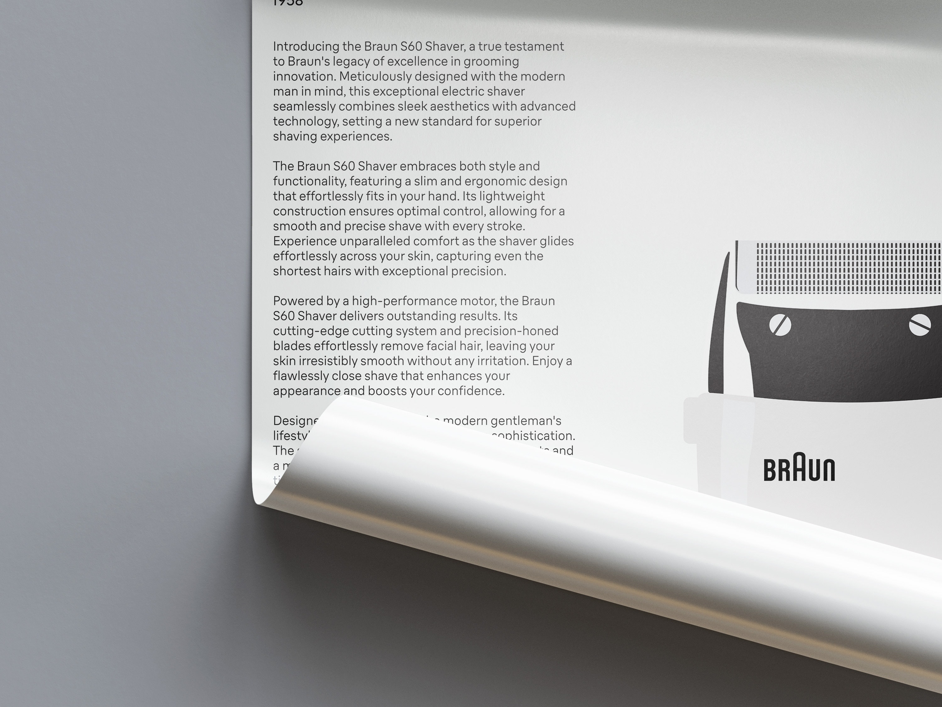 Braun S60 Shaver Design Poster, Braun Print, Braun Wall Art, Dieter ...