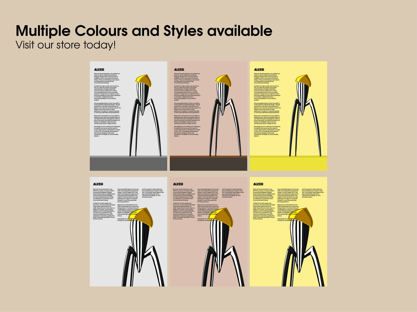 Alessi Juicy Salif Design Poster Braun Wall Art Poster - Etsy