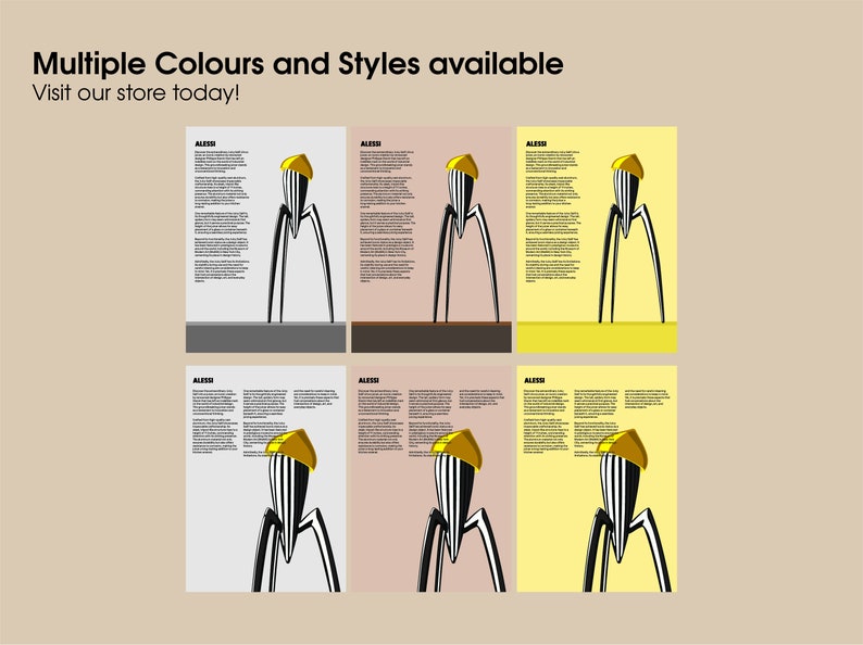 Alessi Juicy Salif Design Poster Braun Wall Art Poster - Etsy