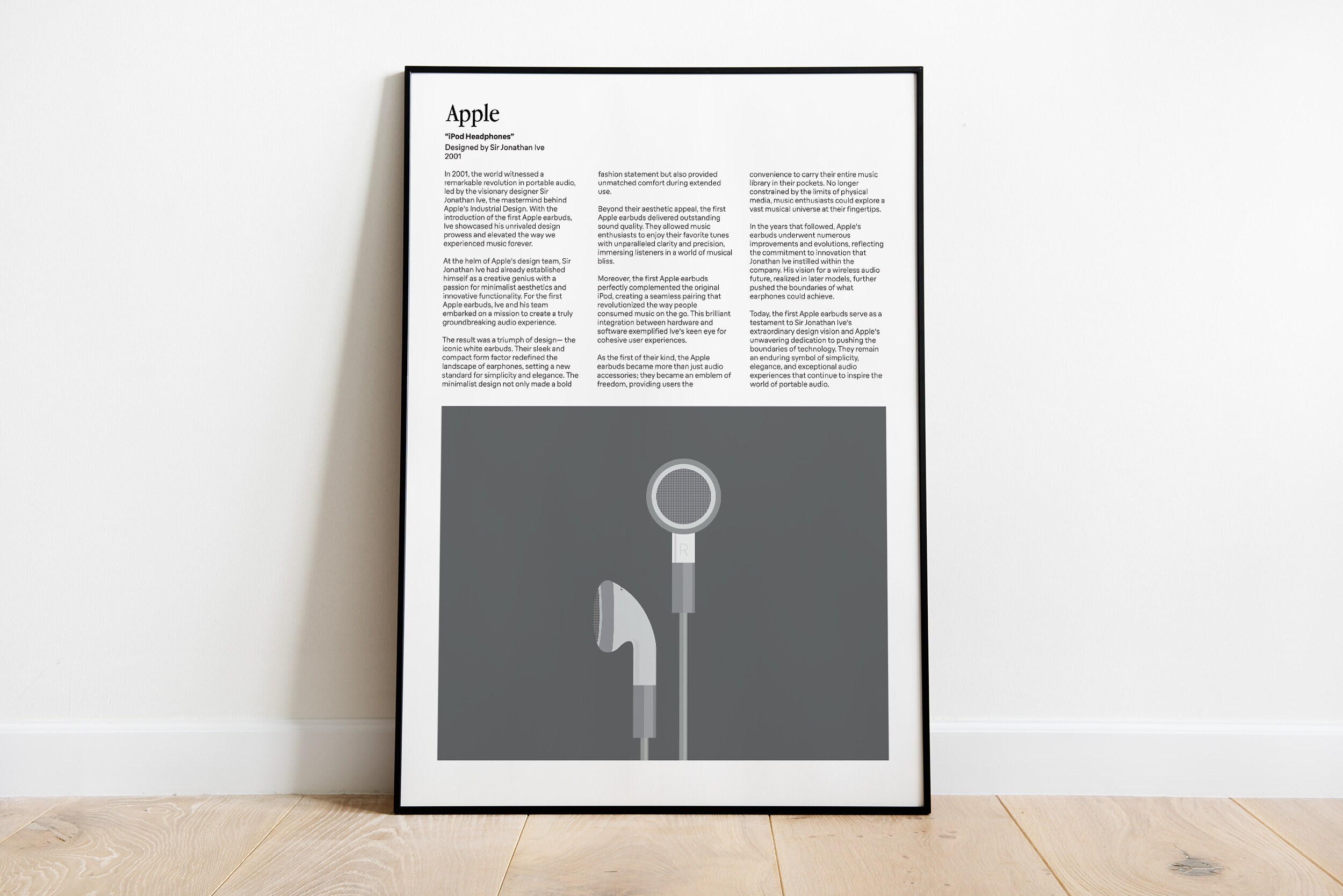 Apple Earbuds Original Design Poster, Braun Print, Braun Wall Art ...