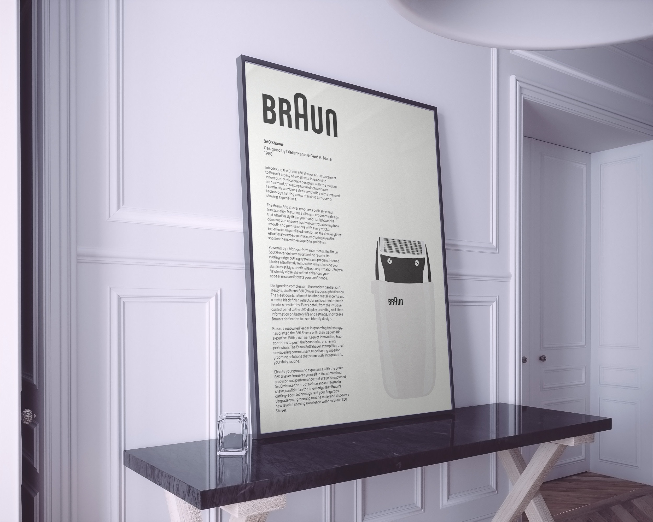 Braun S60 Shaver Design Poster, Braun Print, Braun Wall Art, Dieter ...