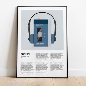 Sony Walkman TPS-L2 Poster, Braun Print, Braun Wall Art, Dieter Rams ...