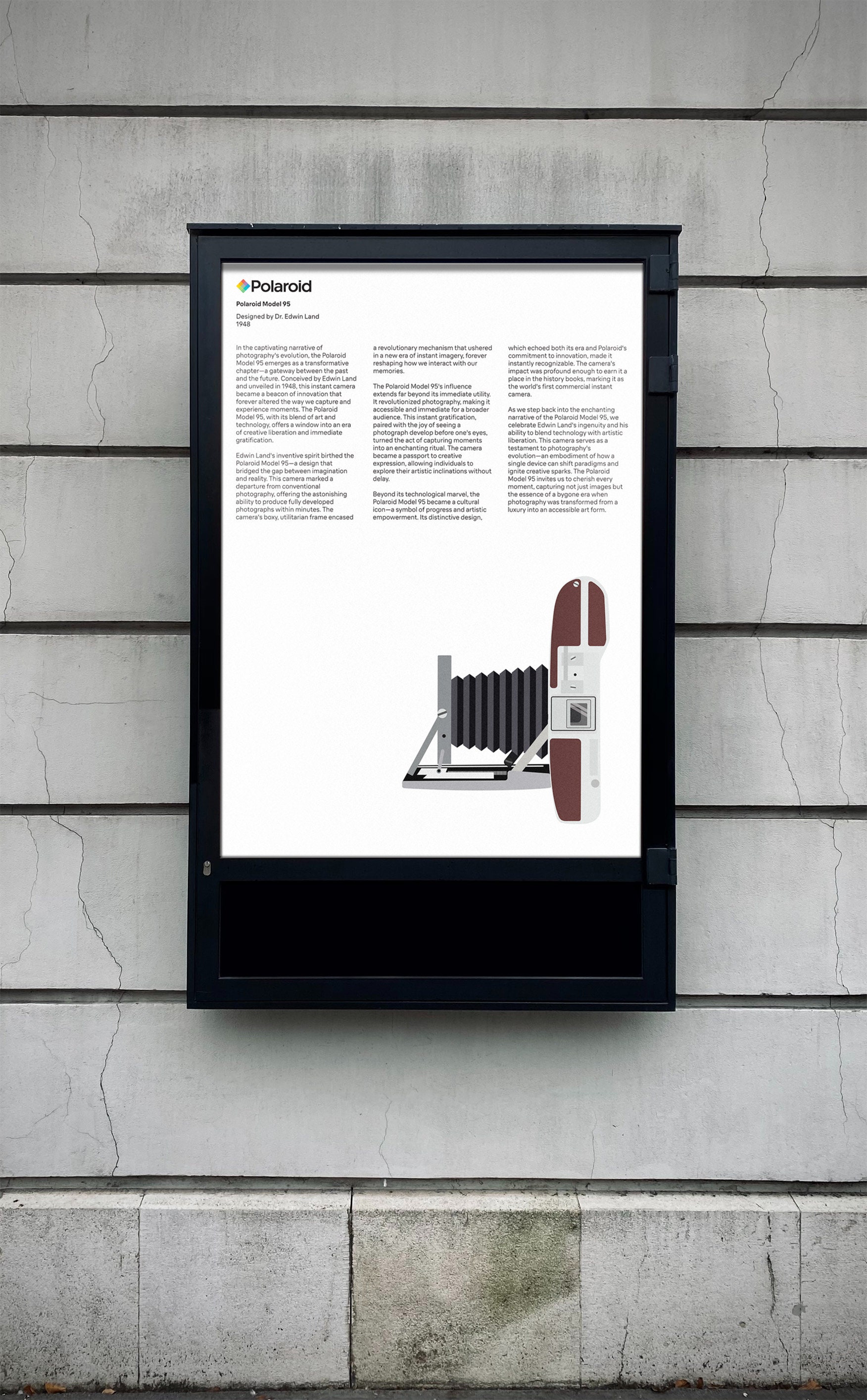 Polaroid Model 95 Camera Digital Poster, Braun Print, Braun Wall Art ...