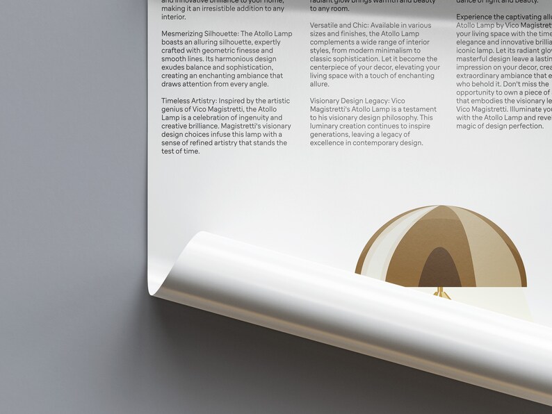 Oluce Atollo Lamp Iconic Design Poster, Braun Print, Braun Wall Art ...