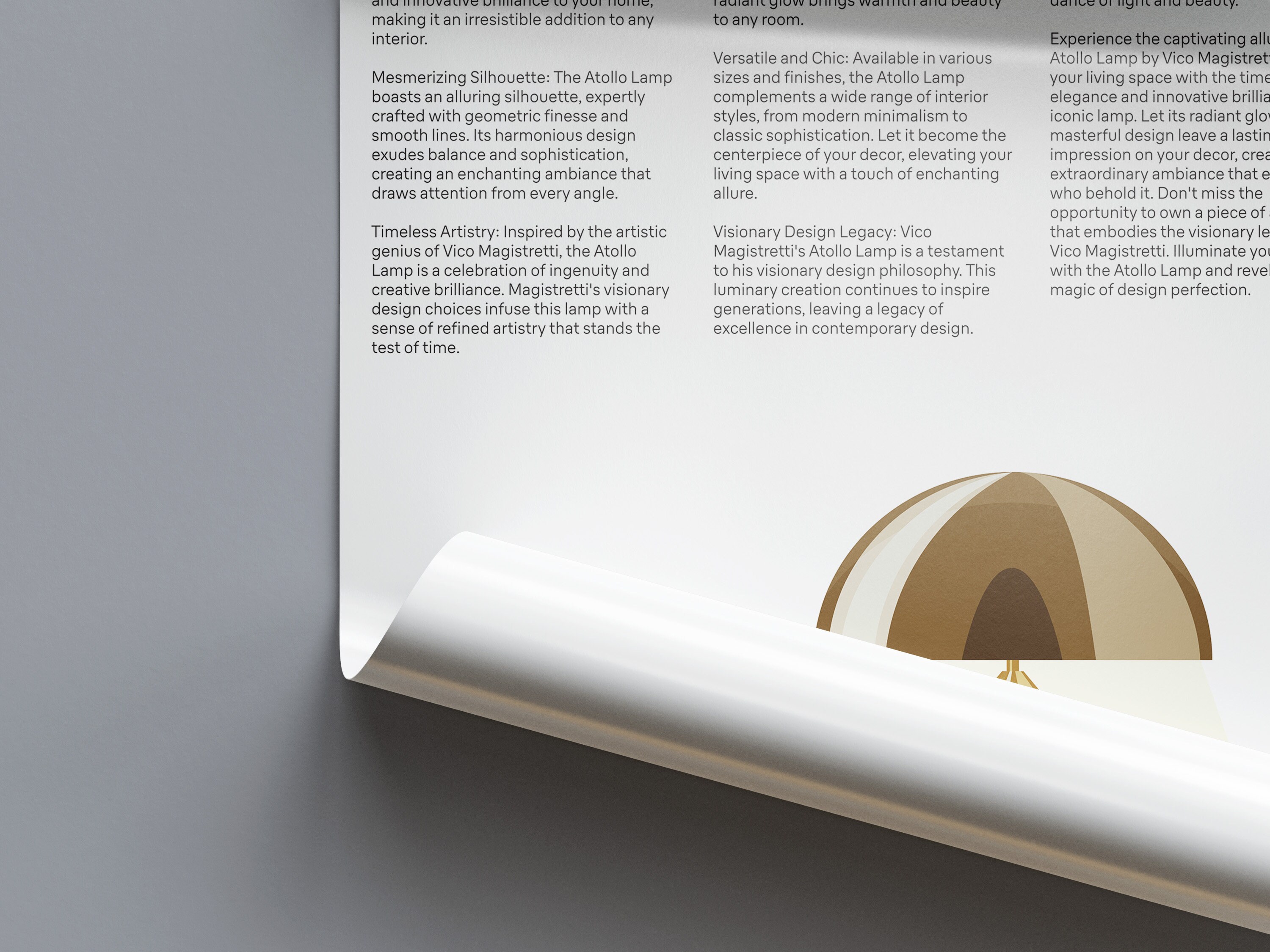 Oluce Atollo Lamp Iconic Design Poster, Braun Print, Braun Wall Art ...