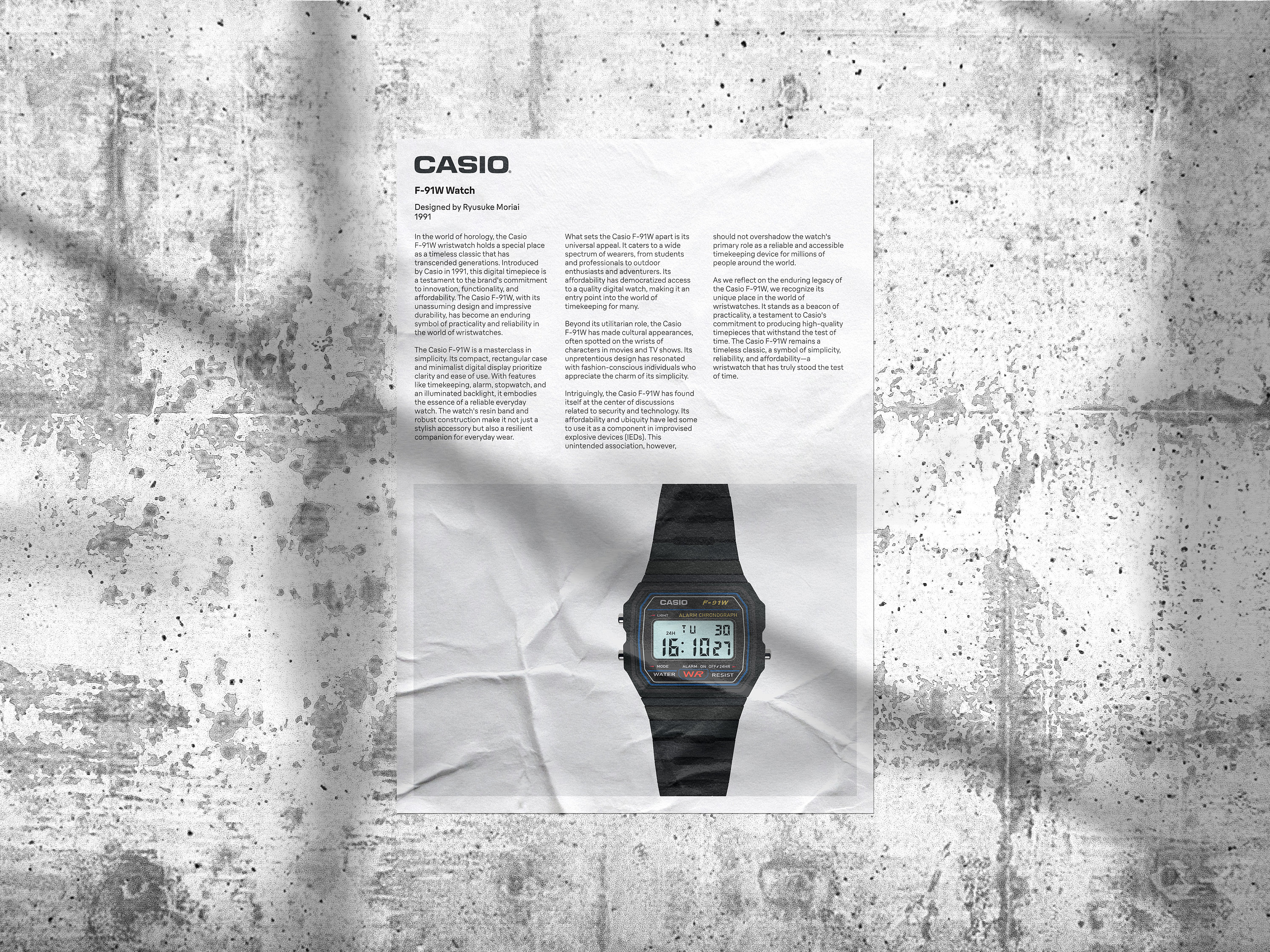 Casio F91W Watch Digital Poster, Braun Print, Braun Wall Art, Dieter ...