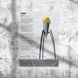 Alessi Juicy Salif Design Poster, Braun Wall Art Poster, Bauhaus Wall ...
