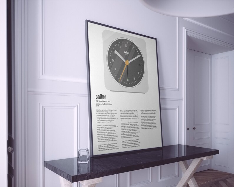 Braun Alarm Clock AB1 Design Poster, Braun Print, Braun Wall Art ...