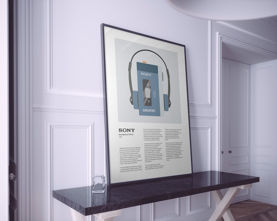 Sony Walkman TPS-L2 Poster, Braun Print, Braun Wall Art, Dieter Rams ...