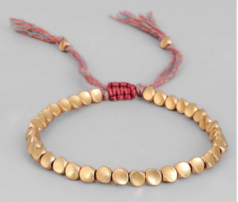 Lucky Tibetan Buddhist Wrap Copper Bracelet Adjustable Handmade Unisex ...