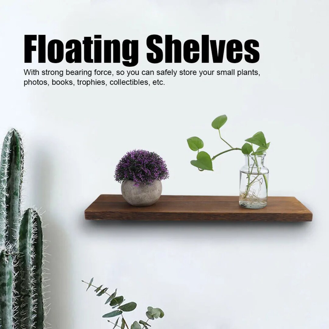 Straight Edge Floating Wood Shelf 2 Sizes, Kitchen Shelf, Floating ...