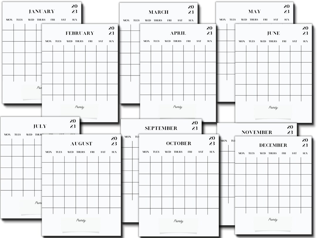 Minimalist Printable Calendar Printable Calendar 2023 Monday Start ...