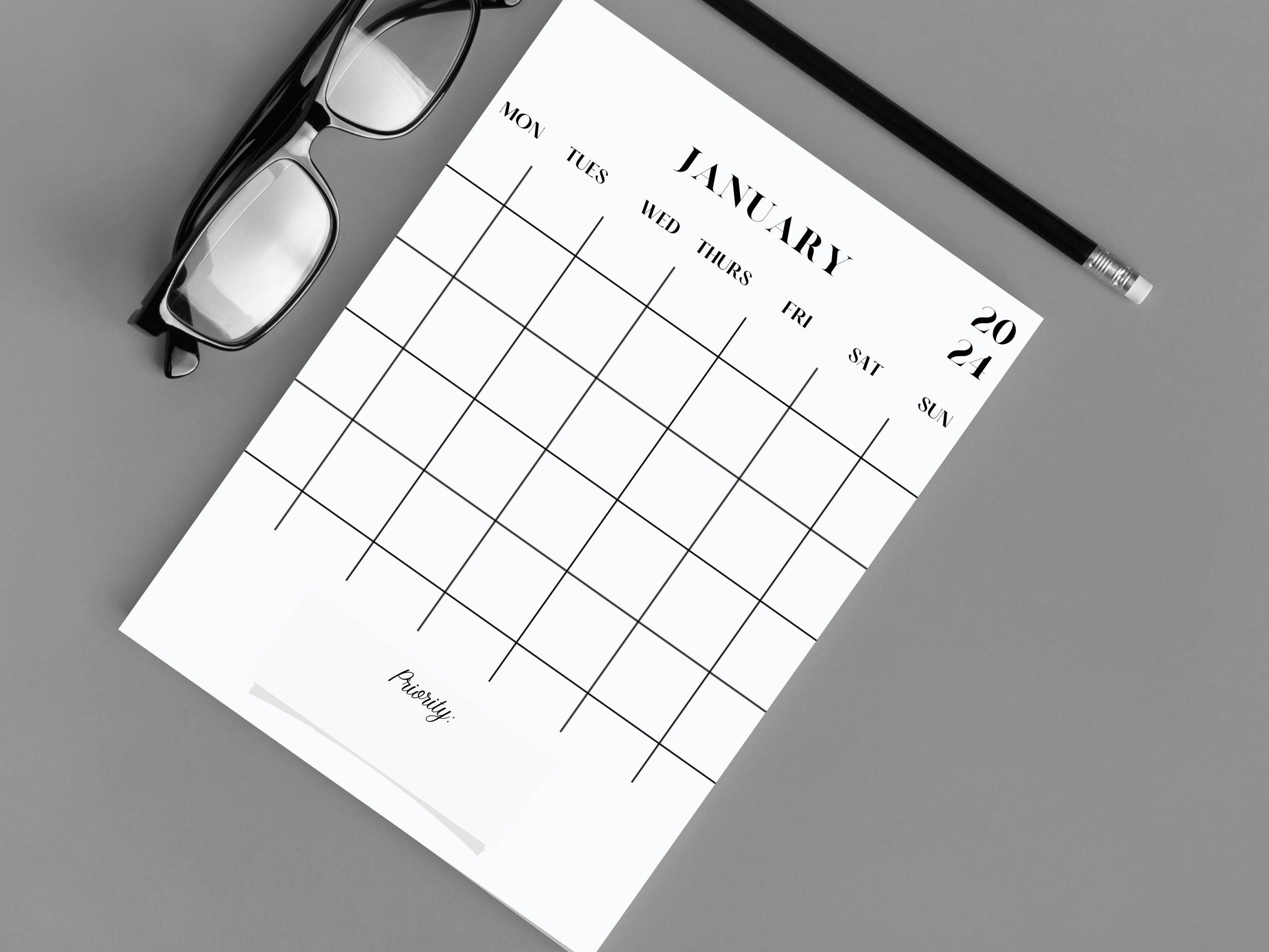 Printable Calendar 2024 Minimalist Calendar Printable Calendar Monday ...