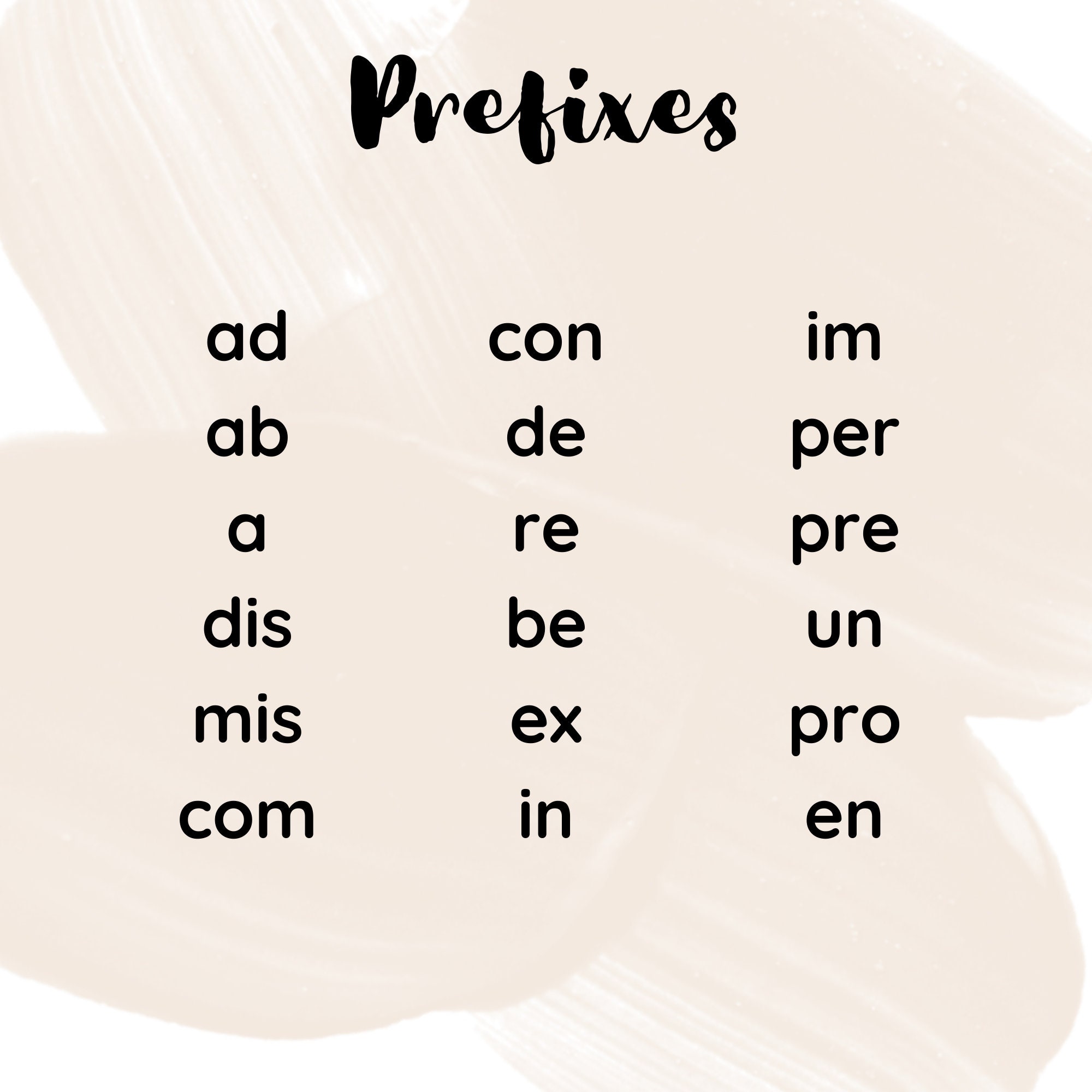 Prefixes and Suffixes Printable Cards- Neutral - Etsy