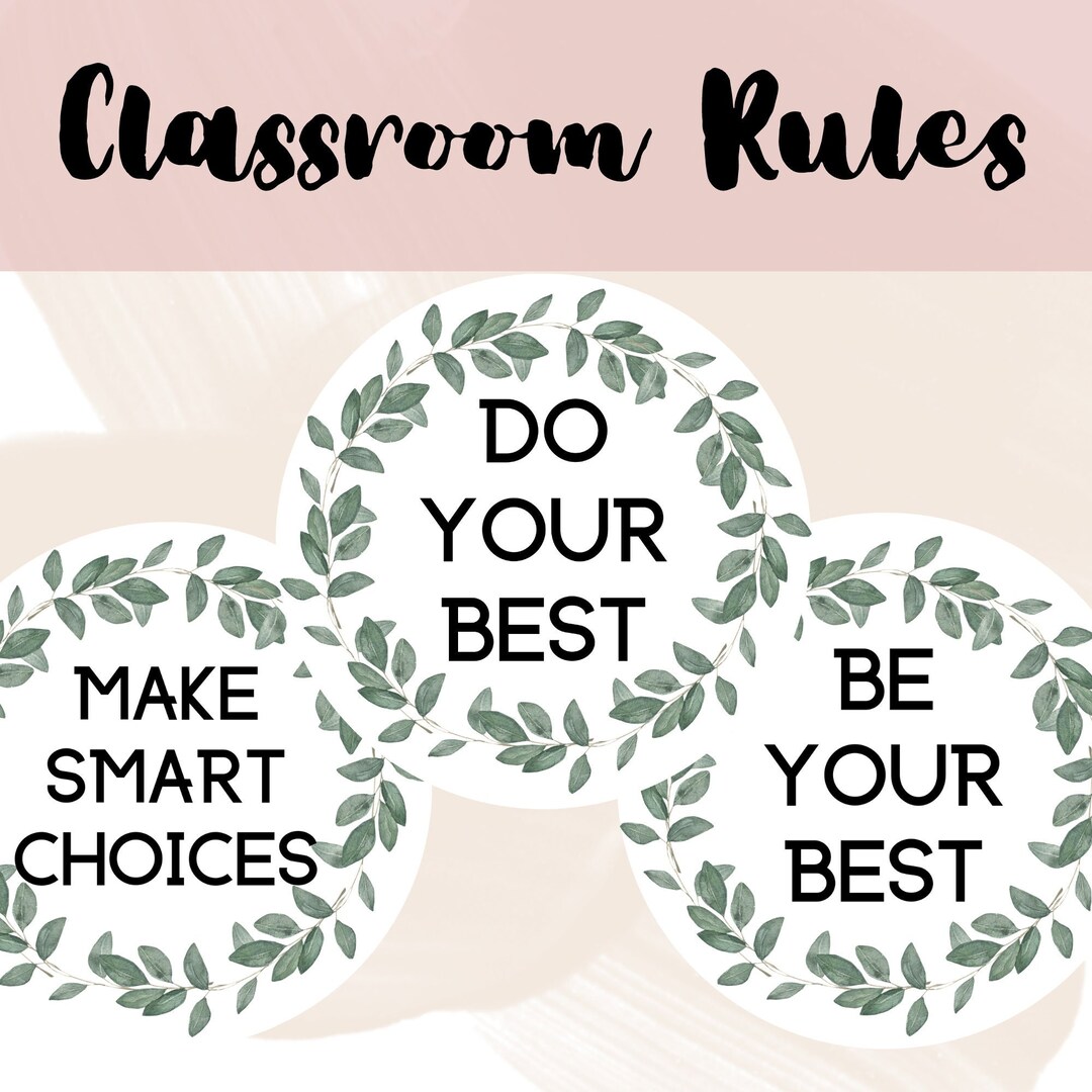 Classroom Rules- Do Your Best, Be Your Best, Make Smart Choices - Etsy