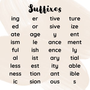 Prefixes and Suffixes Printable Cards- Neutral - Etsy