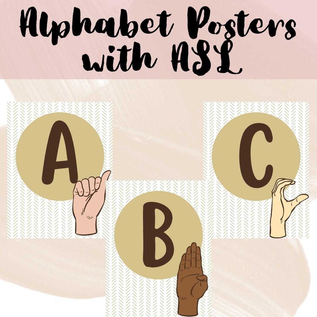 Alphabet Posters With ASL Letters - Etsy