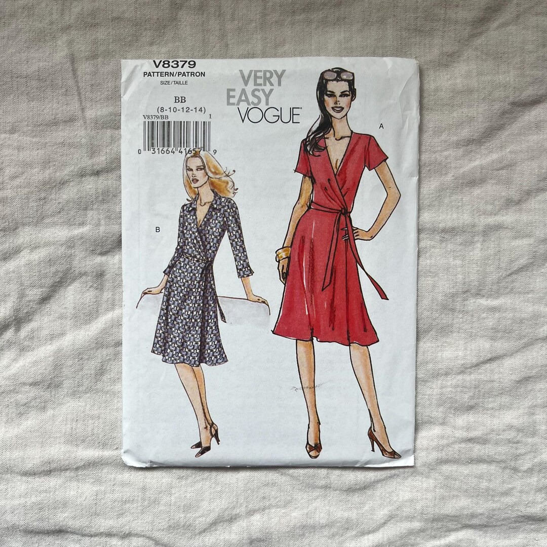 Vogue 8379 - Wrap Front Dress Sewing Pattern - Etsy