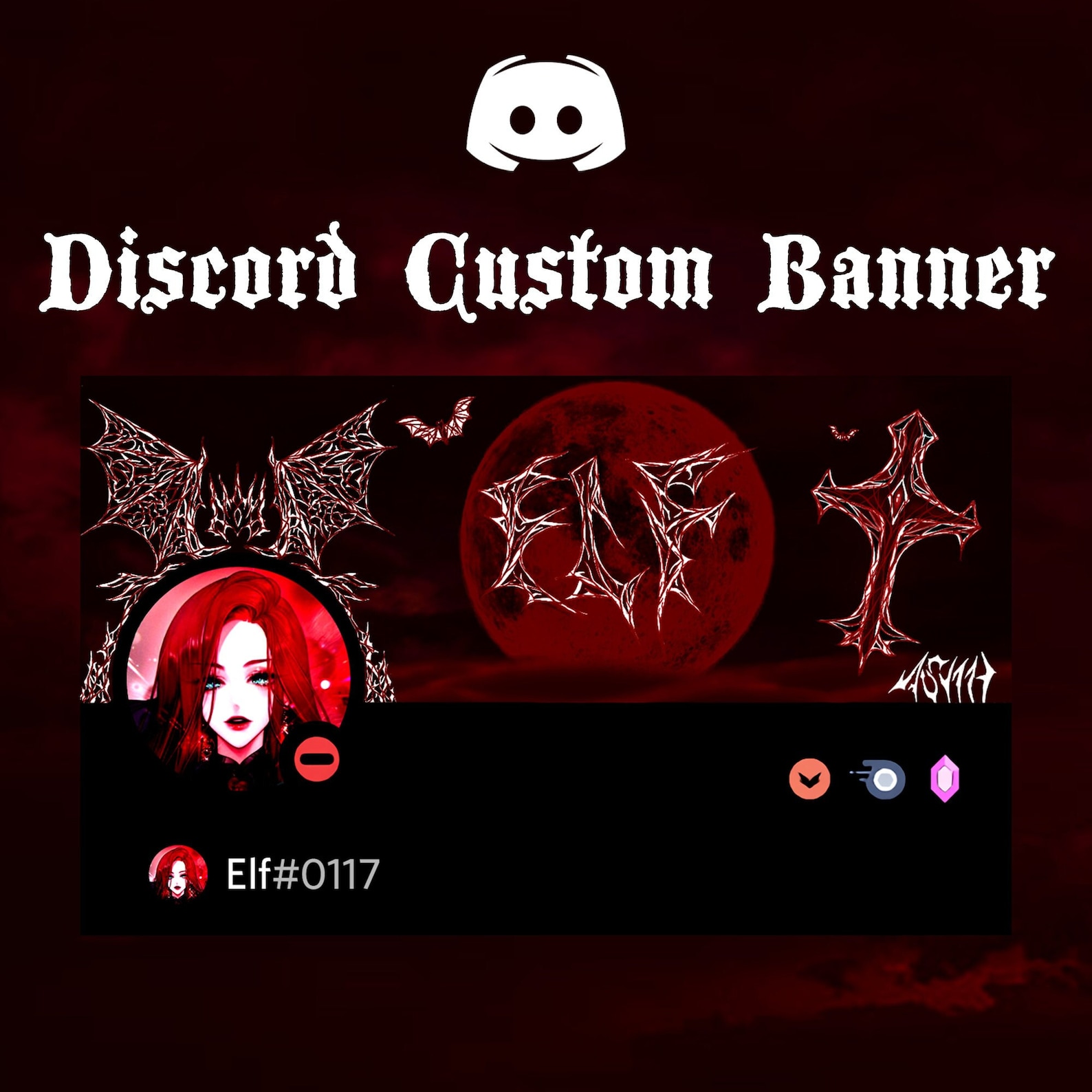 Red Vampire Custom&personalized Discord Banner 680x240 High - Etsy