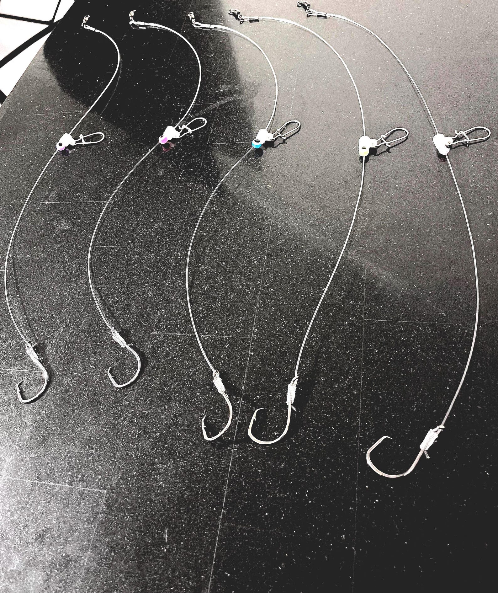 Cannonball Red/black Drum Fishing Rigs 100LB Mono Snelled 6/0 Circle ...