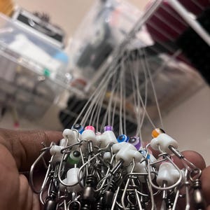 Cannonball Red/black Drum Fishing Rigs 100LB Mono Snelled 6/0 Circle ...