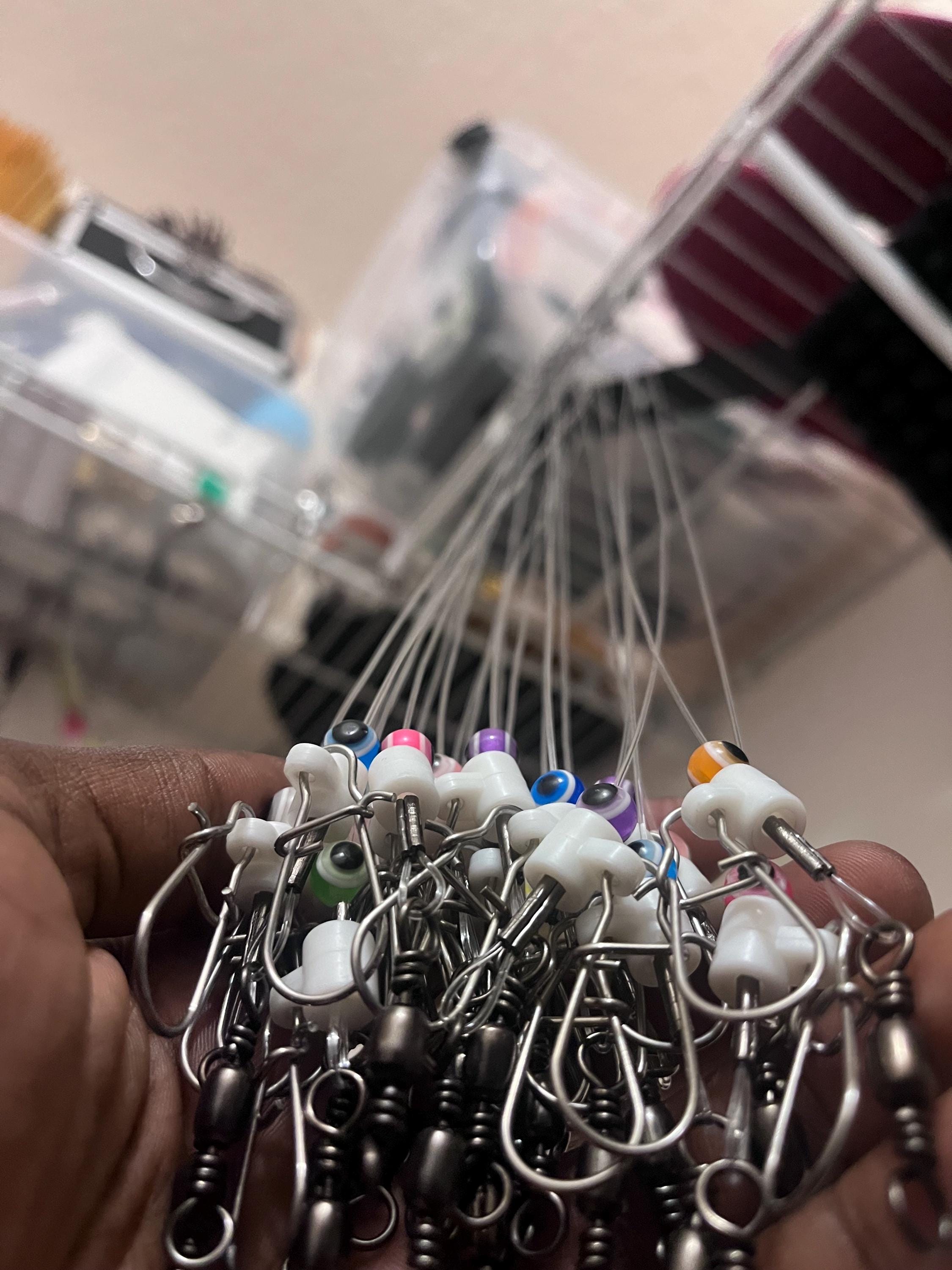 Cannonball Red/black Drum Fishing Rigs 100LB Mono Snelled 6/0 Circle ...