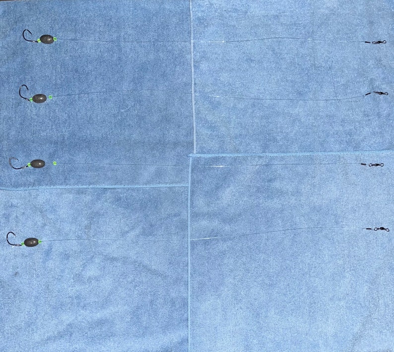 4 Pack Traditional Sheepshead Knocker Fishing Rigs 40LB Mono 2/0 Circle ...