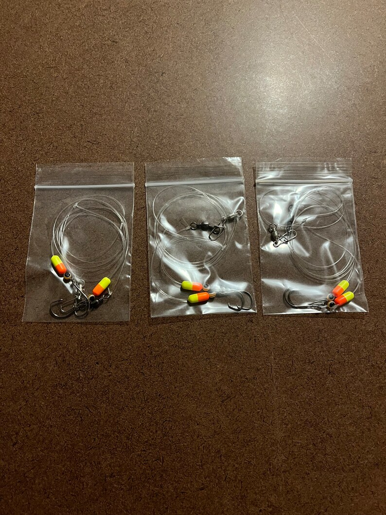 Lite Whiting Pier Fishing Rigs 15LB Green Lo-vis Mono 1 Circle Hooks - Etsy