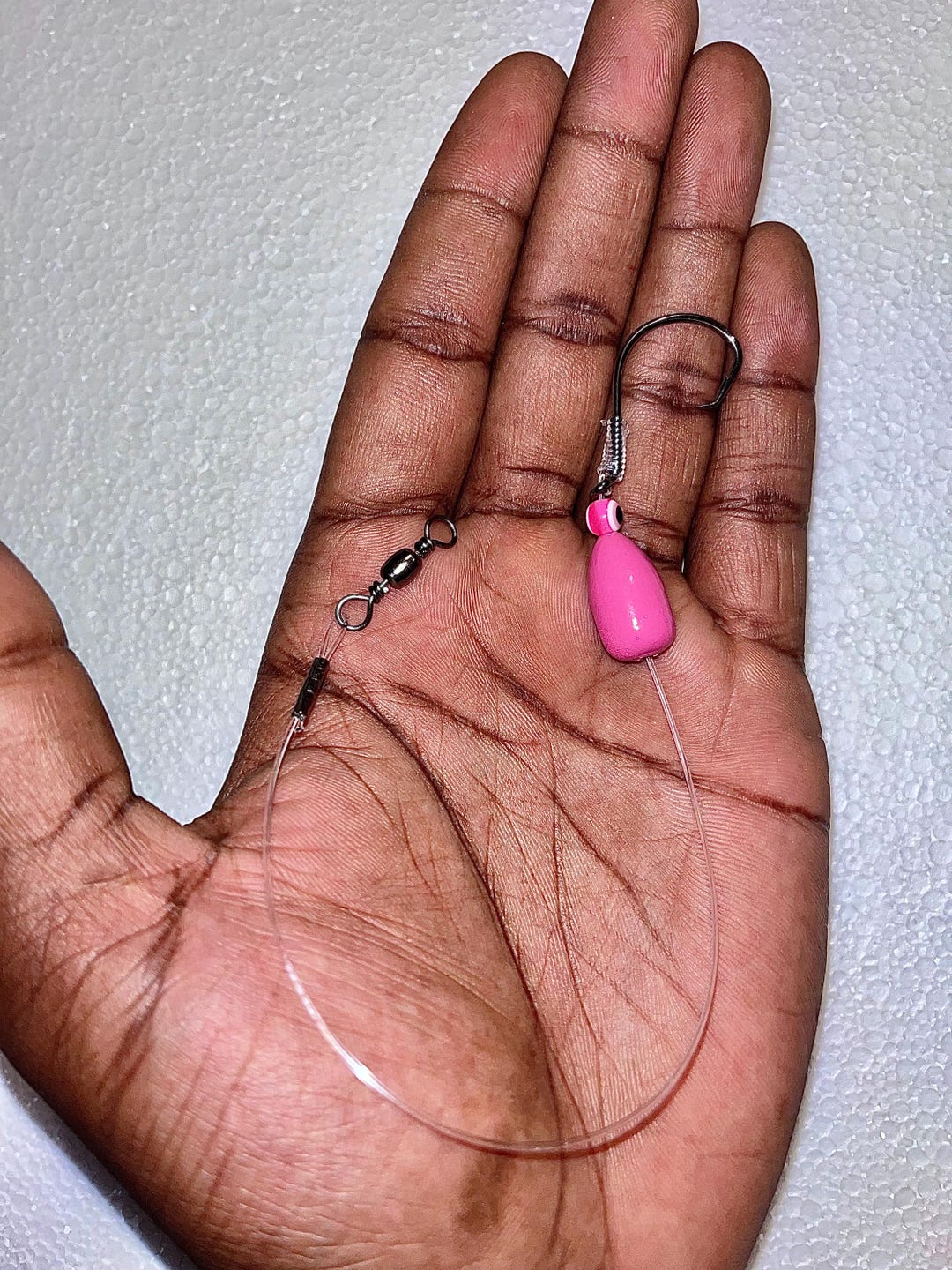 Berry Pink Fish Finder Drum Fishing Rigs 3/0 Circle Hook 60LB Berkley ...