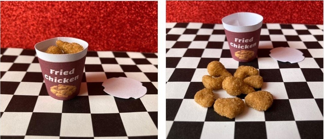 1:6 Scale 8 Pc Fried Chicken Meal W/sides & Biscuits - Realistic ...