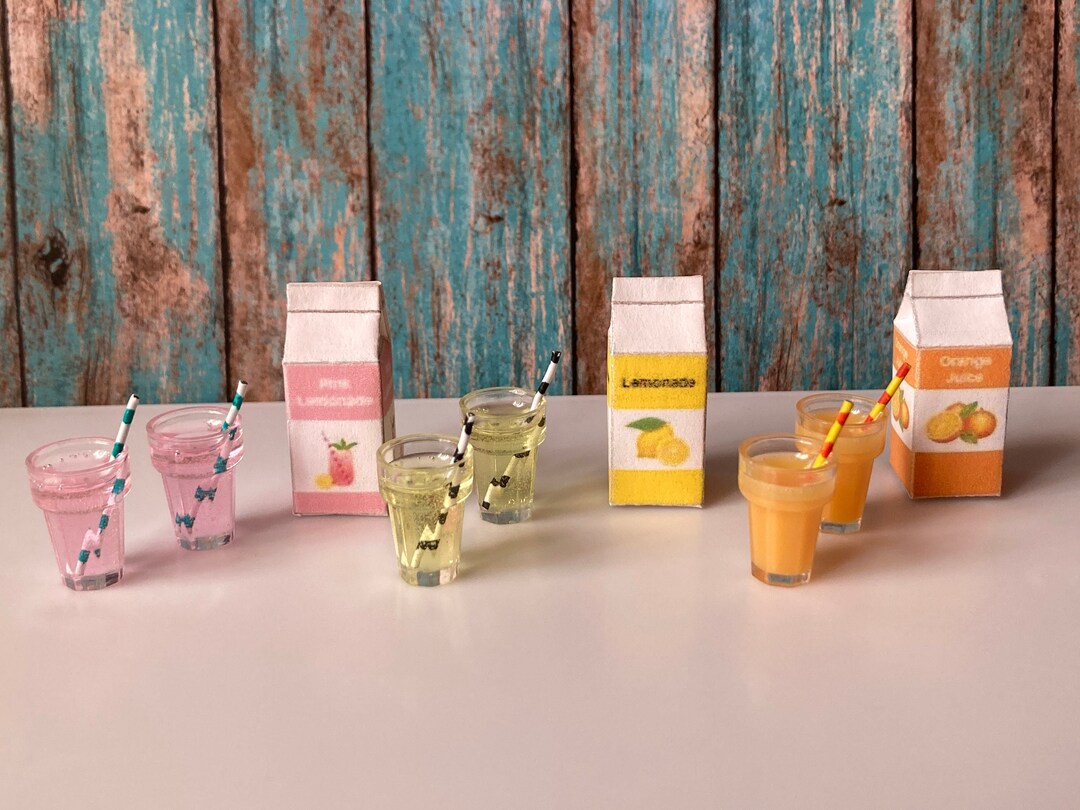 1:6 Scale 2 Drinks W/carton - Realistic Dollhouse Miniature Drinks - Etsy