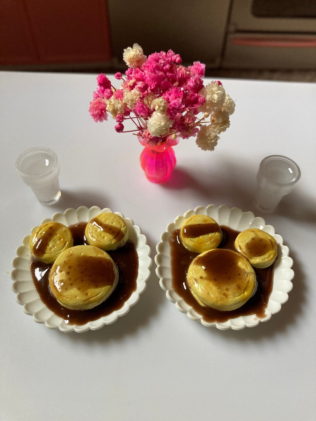 1:6 Scale Mickey Mouse Pancakes & Milk for 2 - Realistic HANDCRAFTED ...