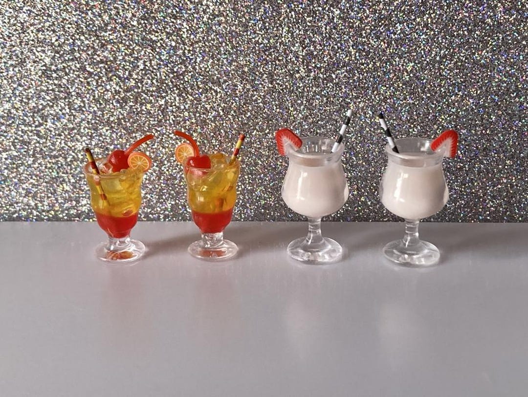 1:6 Scale 2 Ct. Tequila Cocktails - Realistic Dollhouse Miniature ...