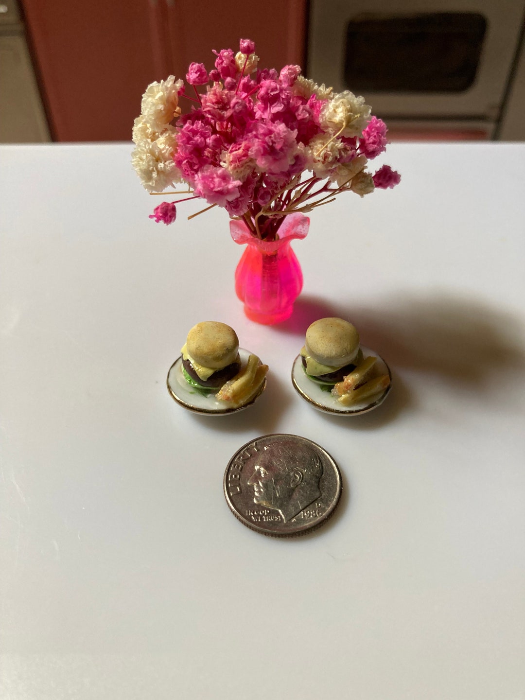 1:24 Scale Cheeseburger Meal for 2 - Realistic HANDCRAFTED Dollhouse ...