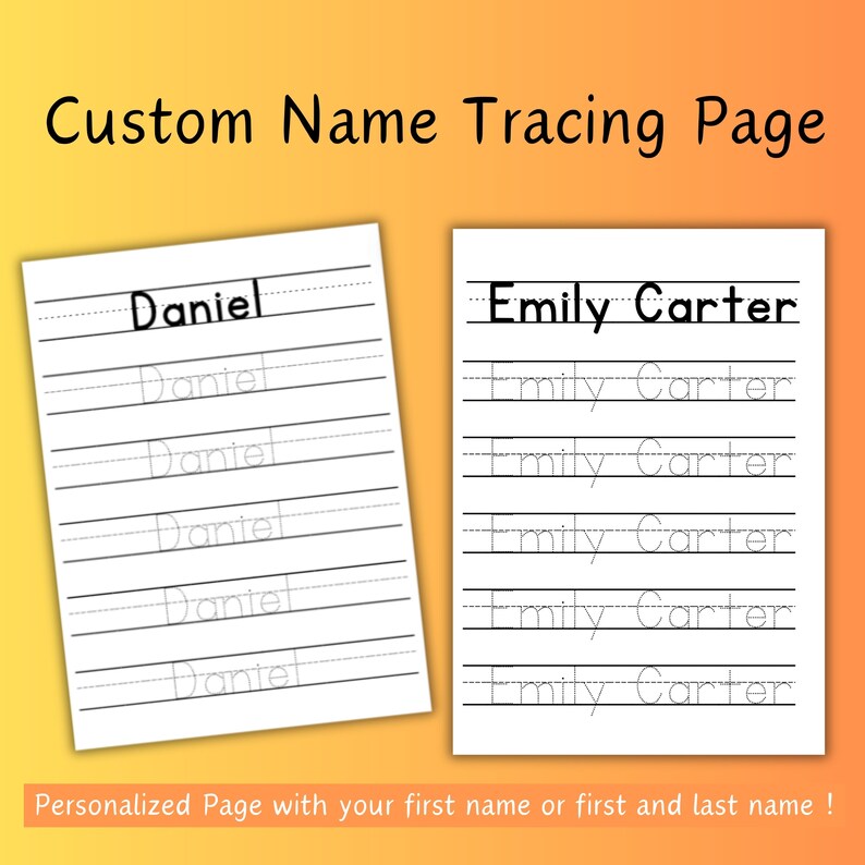 Custom Name Trace Handwriting Worksheet for Kids - Personalized Name ...