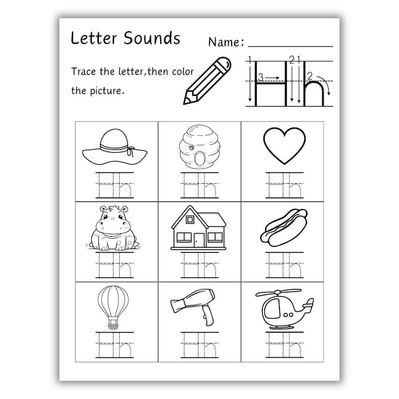 Printable Alphabet Letter Sounds Worksheets Set Preschool-kdg Phonics ...