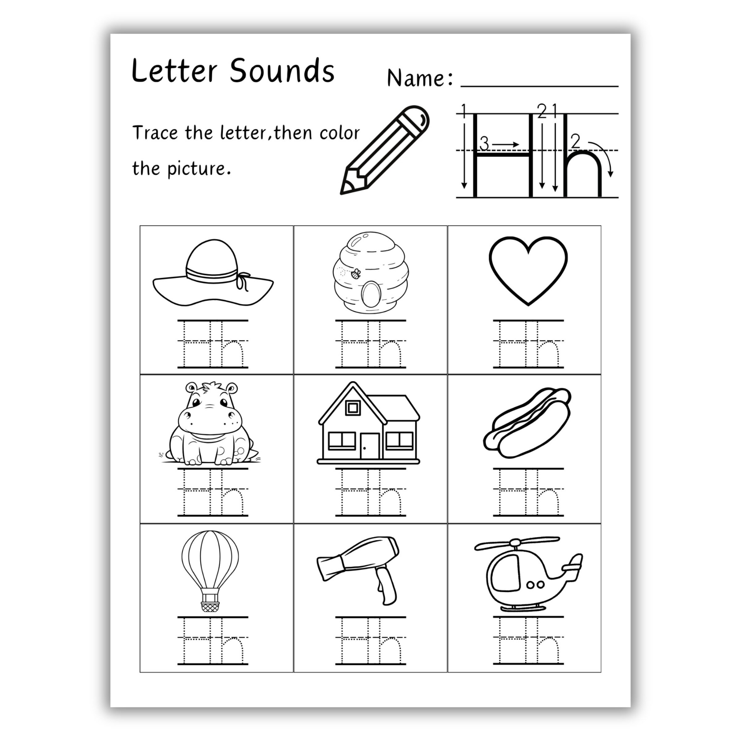 Printable Alphabet Letter Sounds Worksheets Set Preschool-kdg Phonics ...