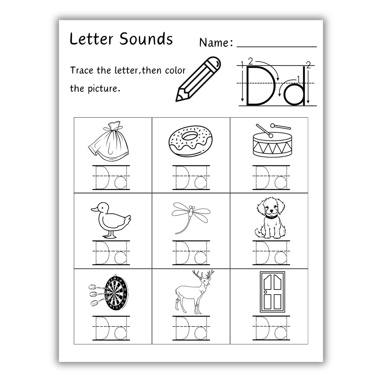 Printable Alphabet Letter Sounds Worksheets Set | Preschool-kdg Phonics ...