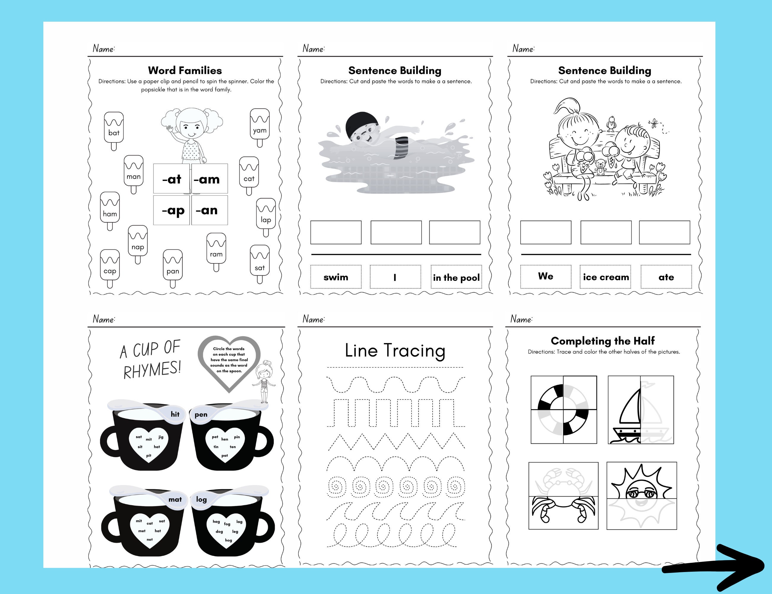 Kindergarten Summer Review Printable Worksheet Bundle/educational ...