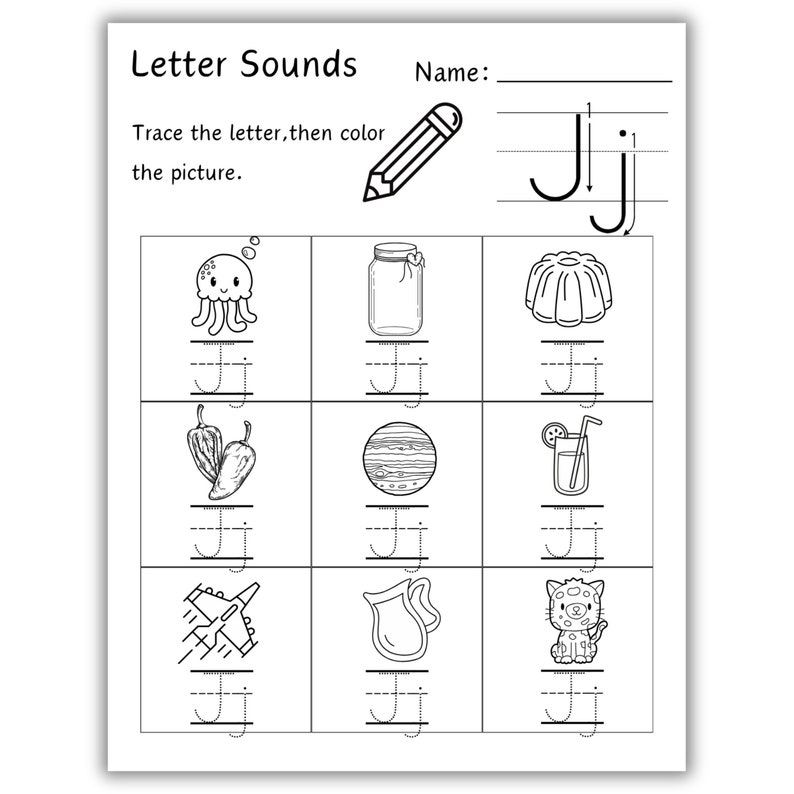 Printable Alphabet Letter Sounds Worksheets Set | Preschool-kdg Phonics ...