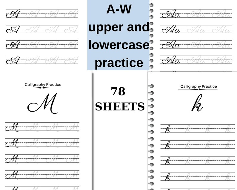 Basics of Calligraphy Practice Sheet Templates | Calligraphy Printable ...