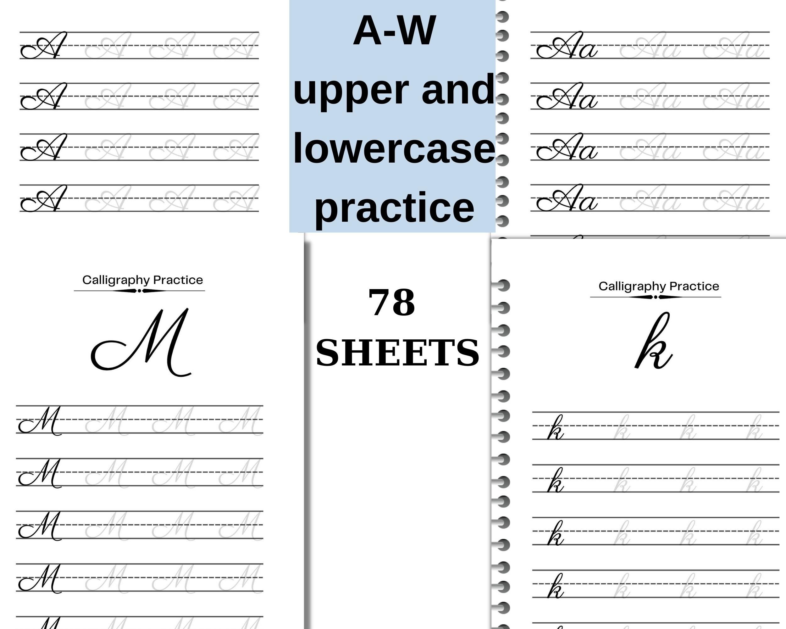 Basics of Calligraphy Practice Sheet Templates | Calligraphy Printable ...