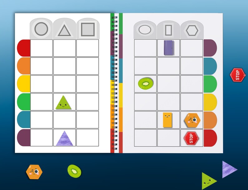 Shapes & Colors Matching Worksheets-printable Preschool Learning Games ...