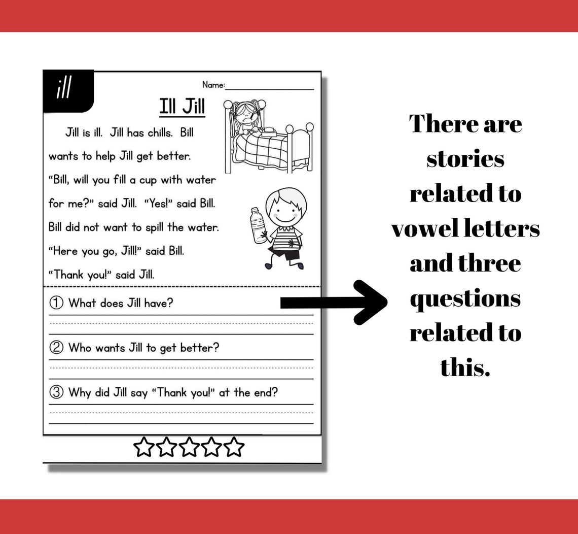 Short Vowel CVC Words Phonics Worksheets for Kindergarten-reading ...