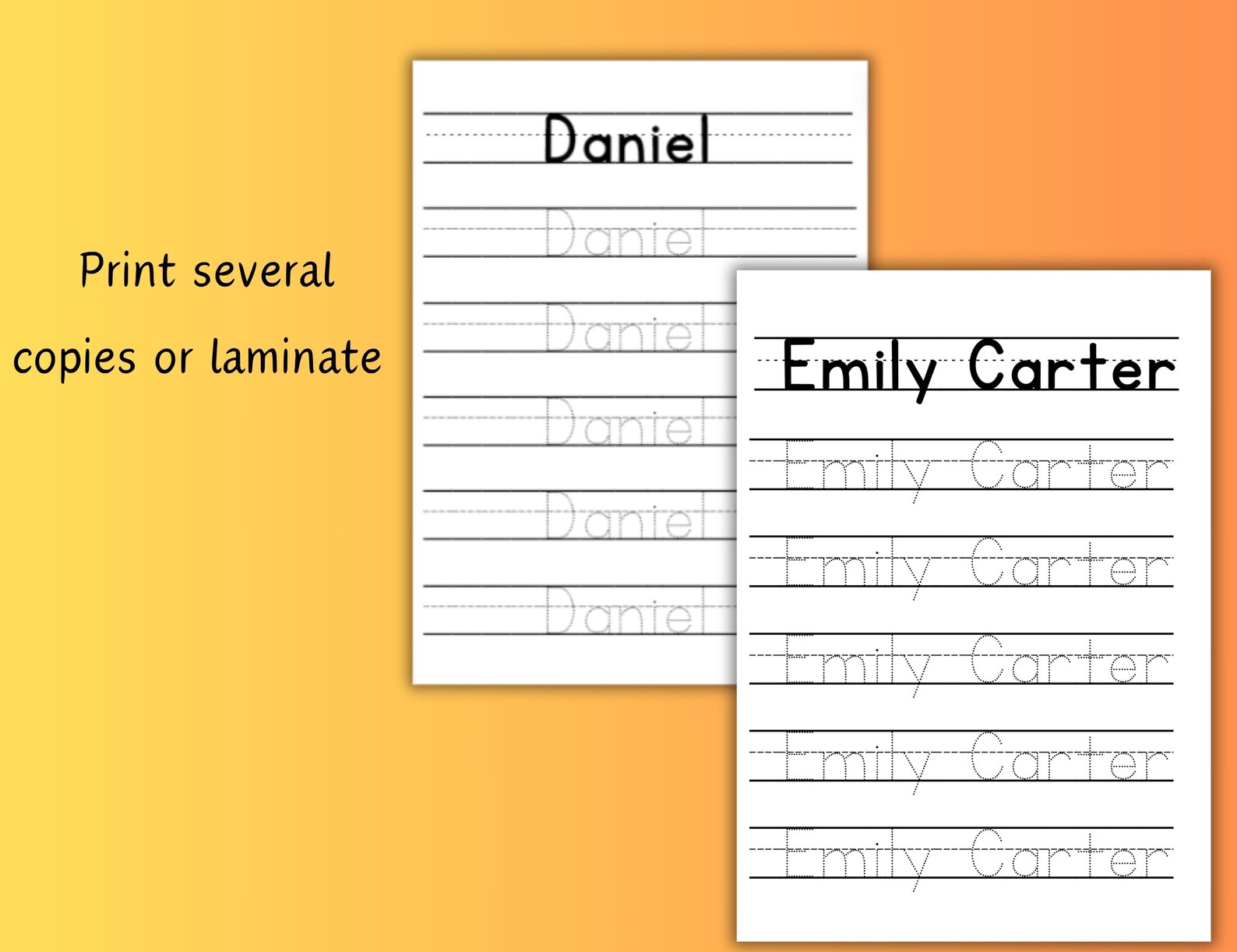 Custom Name Trace Handwriting Worksheet for Kids - Personalized Name ...