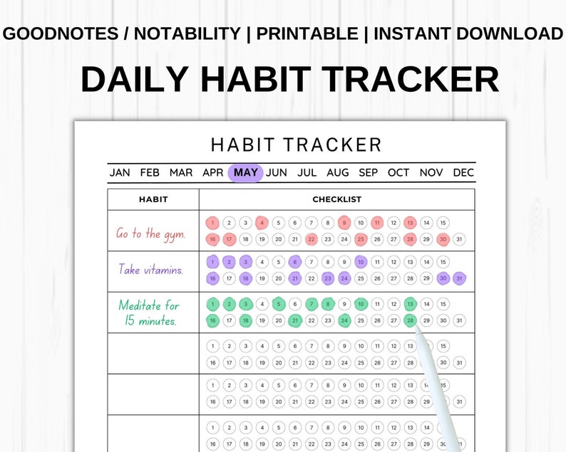 Minimalistic Daily Habit Tracker Printable/everyday Habit Tracker ...