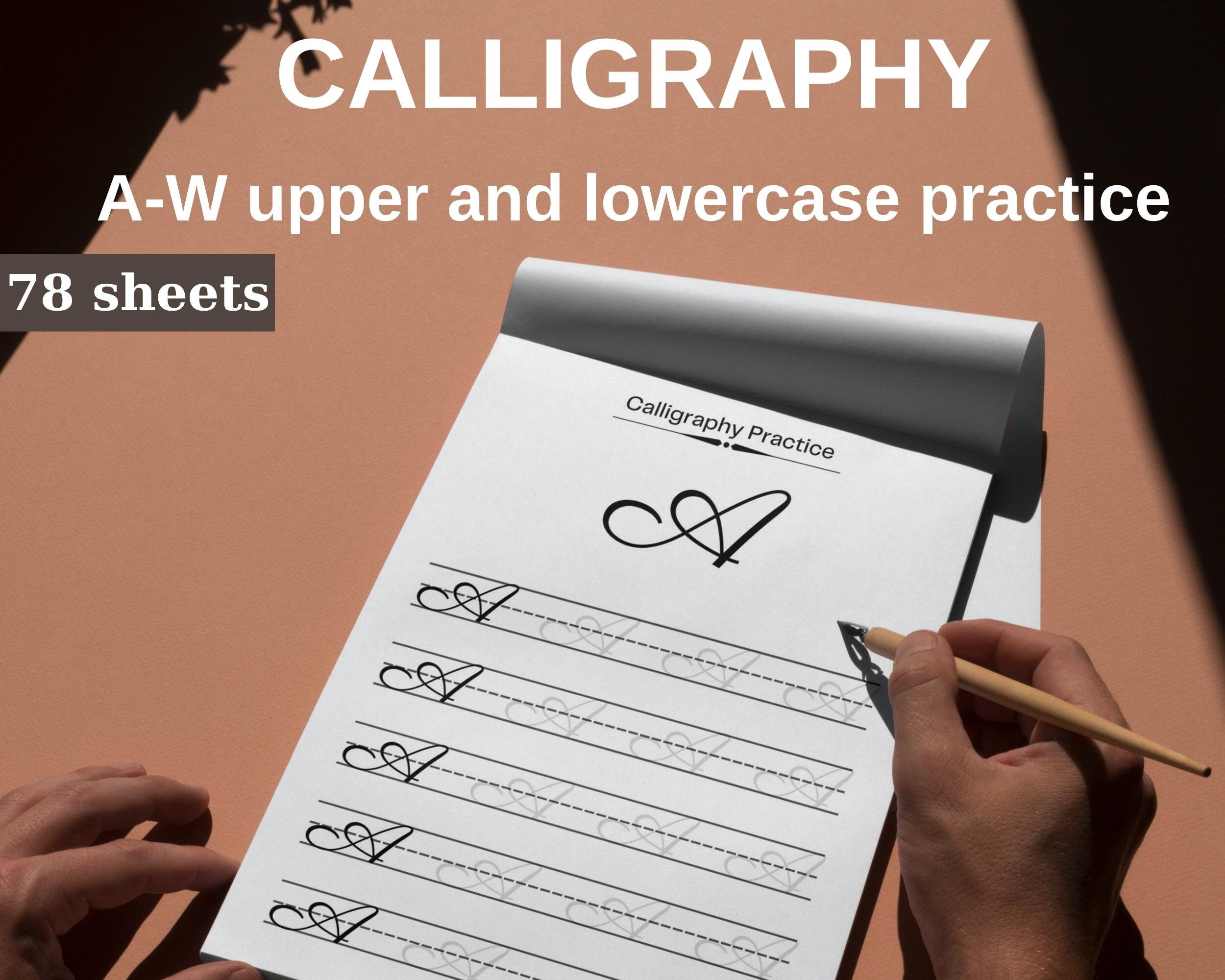 Basics of Calligraphy Practice Sheet Templates | Calligraphy Printable ...